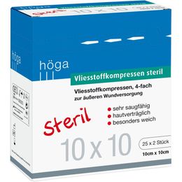 VLIESSTOFF-KOMPRESSEN steril 10x10 cm 4fach 25X2 St