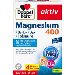 Queisser Doppelherz Magnesium 400+B1+B6+B12+Fols&auml;ure Tabl. 120 St
