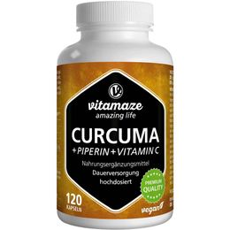 Vitamaze GmbH CURCUMA+PIPERIN+Vitamin C vegan Kapseln 120 St