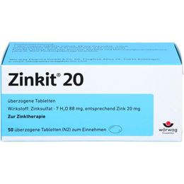 WÖRWAG PHARMA Zinkit 20 überzogene Tabletten 50 St