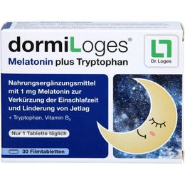 Dr. Loges + Co. GmbH Dormiloges 1 mg Melatonin plus Tryptophan Filmtab. 30 St