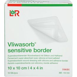 Lohmann & Rauscher Vliwasorb sensitive border 10x10cm superabs.Wundv. 10 St