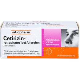 CETIRIZIN-ratiopharm bei Allergien 10 mg Filmtabl. 50 St