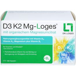 Dr. Loges + Co. GmbH D3 K2 Mg-Loges Kapseln 180 St
