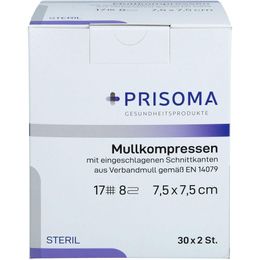 Mullkompressen Prisoma 7,5x7,5 cm steril 8fach 30X2 St