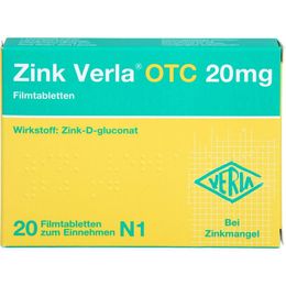 Verla-Pharm Arzneimittel GmbH & Co. KG Zink Verla Otc 20 mg Filmtabletten 20 St
