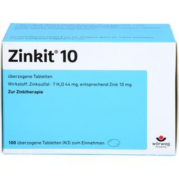 WÖRWAG PHARMA Zinkit 10 überzogene Tabletten 100 St