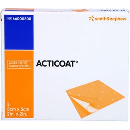 smith&nephew Acticoat 5x5 cm antimikrobielle Wundauflage 5 St