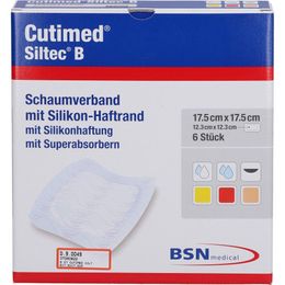 BSN Cutimed Siltec B Schaumverb.17,5x17,5 cm m.Haftr. 6 St