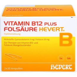 Vitamin B12 Plus Fols&auml;ure Hevert a 2 ml Ampullen 2X20X2 ml