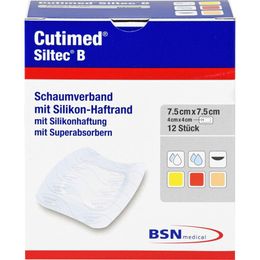 BSN Cutimed Siltec B Schaumverb.7,5x7,5 cm m.Haftr. 12 St