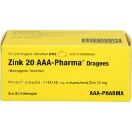 Zink 20 AAA-Pharma Dragees 50 St