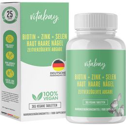 BIOTIN+ZINK+Selen Haut+Haare+N&auml;gel vegan Tabletten 365 St