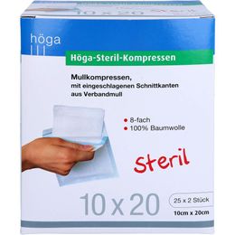 H&Ouml;GA-KOMPRESSEN 10x20 cm steril 8fach 25X2 St