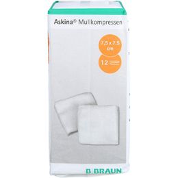 B.Braun Askina Mullkompressen 7,5x7,5 cm unsteril 12fach 100 St