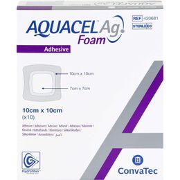 B2B Medical Aquacel Ag Foam adh&auml;siv 10x10 cm Verband 10 St