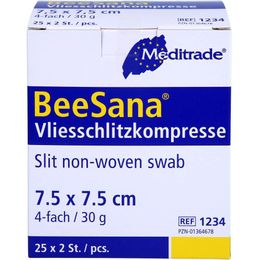 Meditrade GmbH Schlitzkompressen Vlies 7,5x7,5 cm steril 4fach 25X2 St