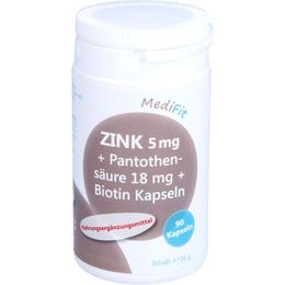 Zink 5 mg+Pantothens&auml;ure 18 mg+Biotin Kapseln 90 St