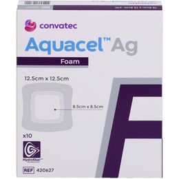 Avitamed Aquacel Ag Foam adh&auml;siv 12,5x12,5 cm Verband 10 St