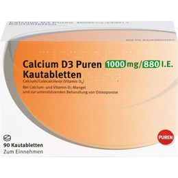 Calcium D3 Puren 1000 mg/880 I.E. Kautabletten 90 St