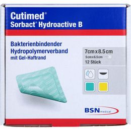 BSN Cutimed Sorbact Hydroactive B Gel-V.7x8,5 cm haft. 12 St