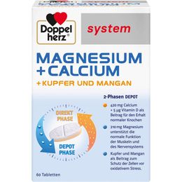 Queisser Doppelherz Magnesium+Calc.+Kupfer+Mangan syst.Tab. 60 St