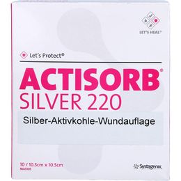 Actisorb 220 Silver 10,5x10,5 cm steril Kompressen 10 St