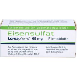 Eisensulfat Lomapharm 65 mg &uuml;berzogene Tab. 50 St