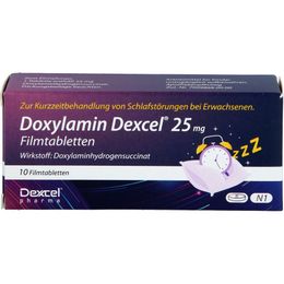 Doxylamin Dexcel 25 mg Filmtabletten &ndash; definierte Dosierung pro Tablette 10 St