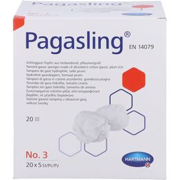 1001 Artikel Medical Pagasling Mulltupfer Gr.3 pflaumengro&szlig; steril 20X5 St