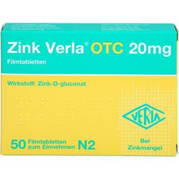 Verla-Pharm Arzneimittel GmbH & Co. KG Zink Verla Otc 20 mg Filmtabletten 50 St