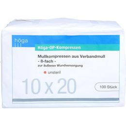 H&Ouml;GA-KOMPRESSEN Op 10x20 cm unsteril 8fach 100 St
