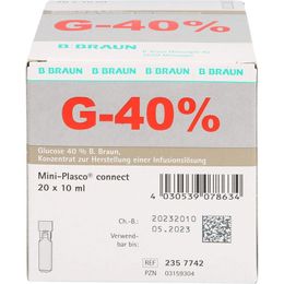 Glucose 40% B.Braun Mini Plasco connect Inf.-L.-K. 20X10 ml