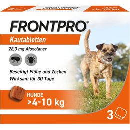 Frontpro Kautabletten Hund 4-10 kg 3 St gegen Zecken und Fl&ouml;he