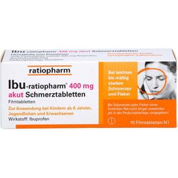 IBU-ratiopharm 400 mg akut Schmerztbl.Filmtabl. 10 St