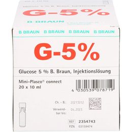 Glucose 5% B.Braun Mini Plasco connect Inj.-Lsg. 20X10 ml