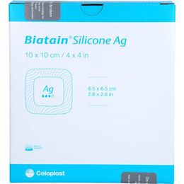 Biatain Silicone Ag Schaumverband 10x10 cm 5 St