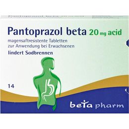 betapharm Pantoprazol beta 20 mg acid magensaftres.Tabletten 14 St