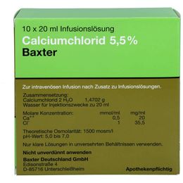 Calciumchlorid L&ouml;sung 5,5% Ampullen 10X20 ml