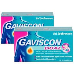 Reckitt Benckiser Deutschland GmbH Gaviscon Dual 250mg/106,5mg/187,5mg Kautabletten Set 2 St