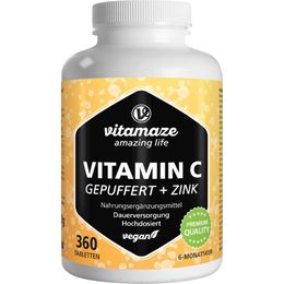 Vitamaze GmbH Vitamin C Gepuffert 1000 mg hochdosiert+Zink Tabl. 360 St