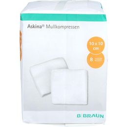 B.Braun Askina Mullkompressen 10x10 cm unsteril 8fach 100 St