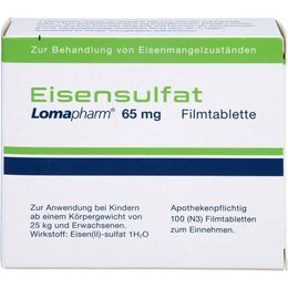 Eisensulfat Lomapharm 65 mg &uuml;berzogene Tab. 100 St