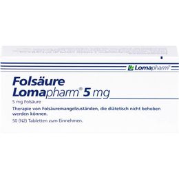 Fols&auml;ure Lomapharm 5 mg Tabletten 50 St