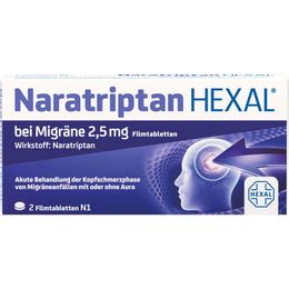 HEXAL&reg; Naratriptan HEXAL bei Migr&auml;ne 2,5 mg 2 Filmtabletten