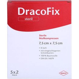 Dracofix Peel Kompressen 7,5x7,5 cm steril 8fach 5X2 St