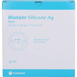 Coloplast Biatain Silicone Ag Schaumverband Ferse 18x18 cm 5 St
