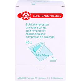 Schlitzkompressen Mull 7,5x7,5 cm steril 12fach 40X2 St