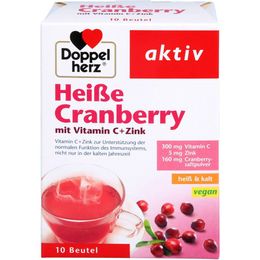 Queisser Doppelherz hei&szlig;e Cranberry m.Vit.C+Zink Granulat 10 St