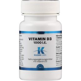 Vitamin D 1000 I.E. Klean Labs Tabletten 100 St